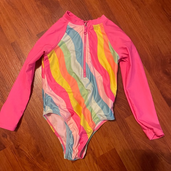 Source Unknown | Swim | Used Making Waves Rainbow Long Sleeve Zip Up ...